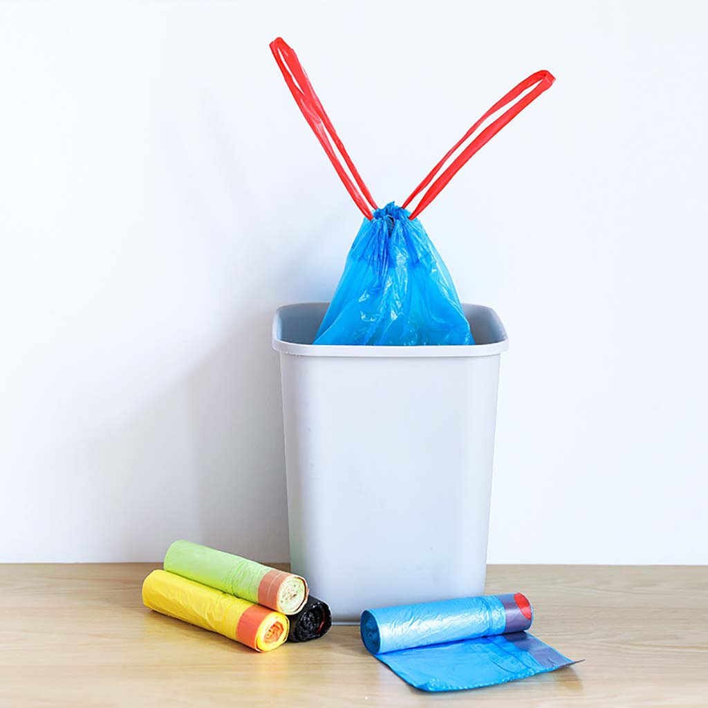 Garbage bag: Convenient drawstring design